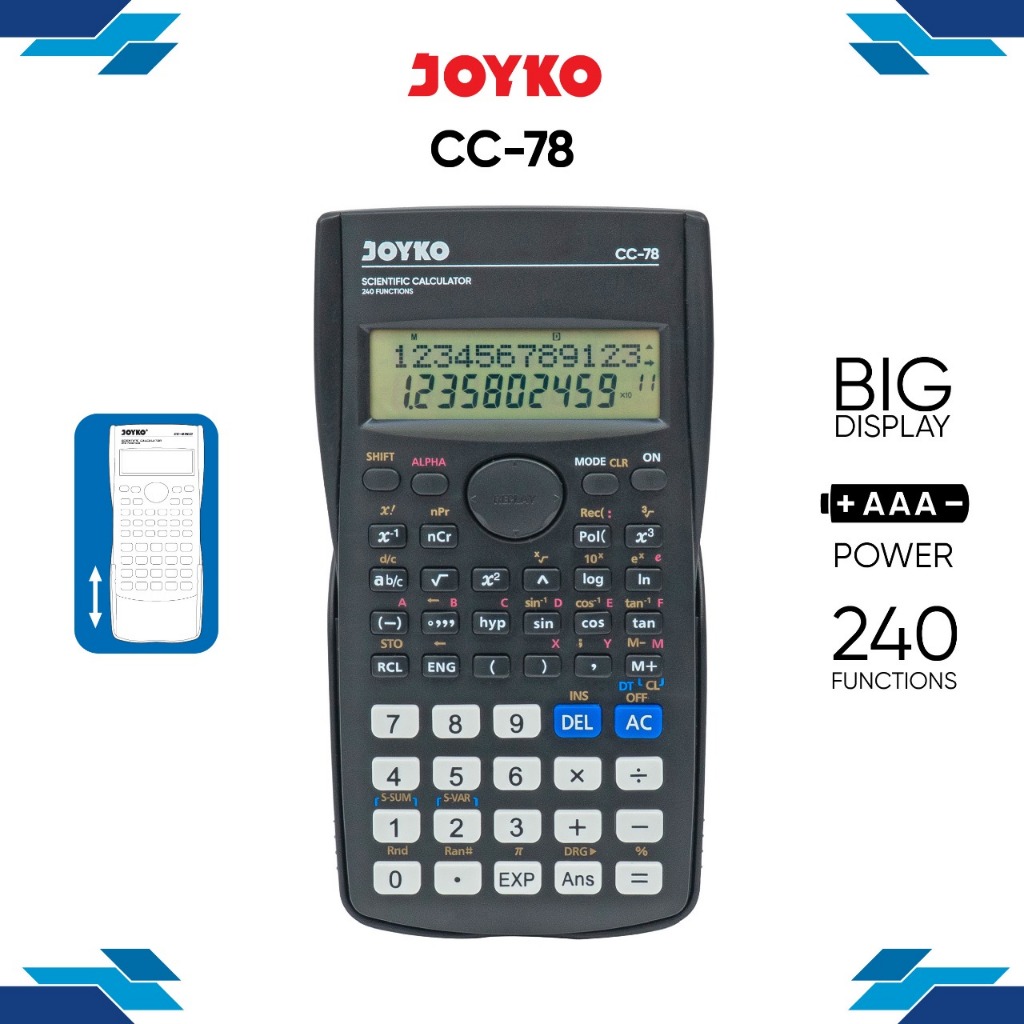 Jual Scientific Calculator Kalkulator Ilmiah 12 Digit Joyko CC-78 ...