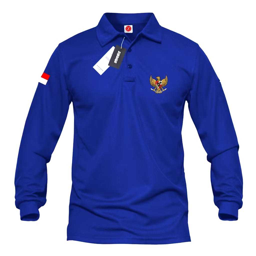 Jual Polo Panjang Logo Bendera Ditangan + Garuda / Polo Shirt Unisex ...