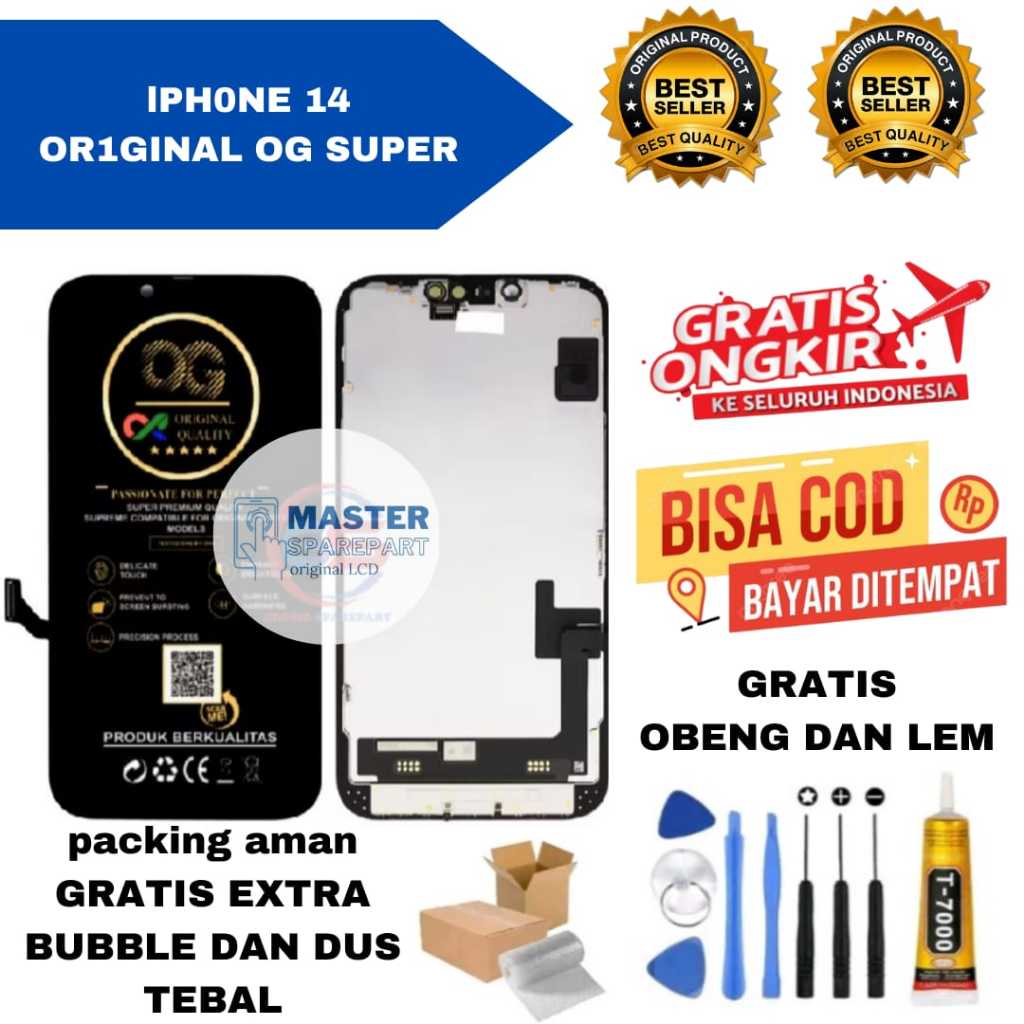 Jual LCD KOMPATIBEL UNTUK OG SUPER IPHONE 14 FULLSET LEM + OBENGWAJIB ...