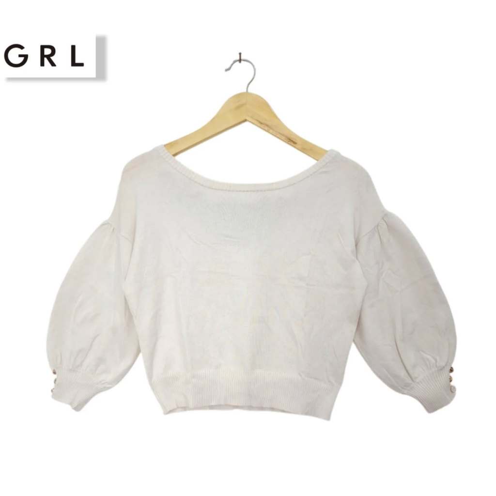 Jual Sweater / Atasan Premium Pita Lengan Balon GRL Broken White (KODE ...