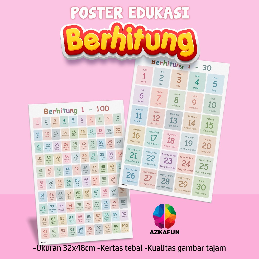 Jual Poster Edukasi BERHITUNG - Poster berhitung anak | Shopee Indonesia