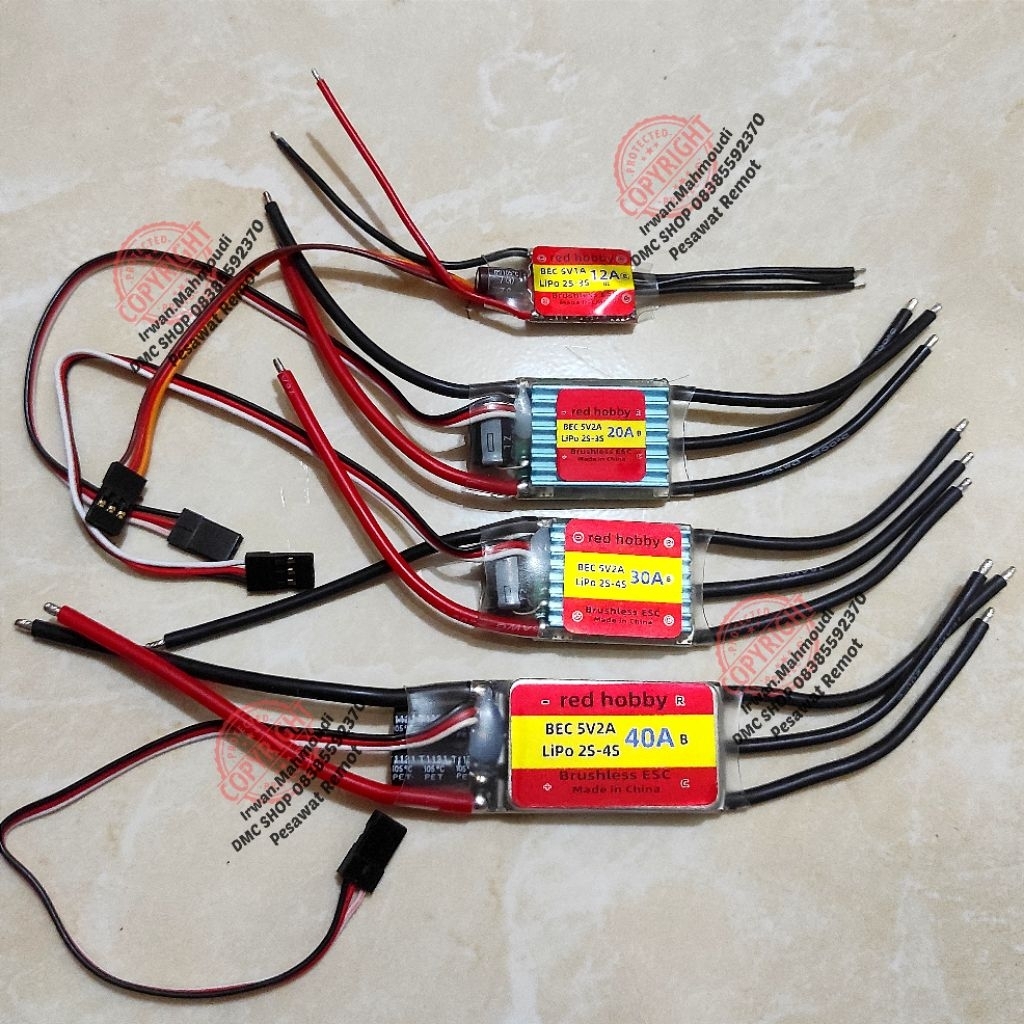 Jual Red Hobby ESC UBEC BEC 5V 1A 2A 12A 20A 30A 40A BL Heli FW for RC ...