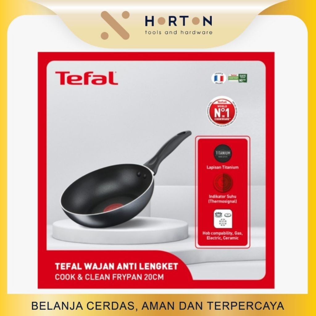 Jual Tefal Cook Clean Frypan / Teflon Wajan Panci Penggorengan Anti Lengket 20 CM | Shopee Indonesia