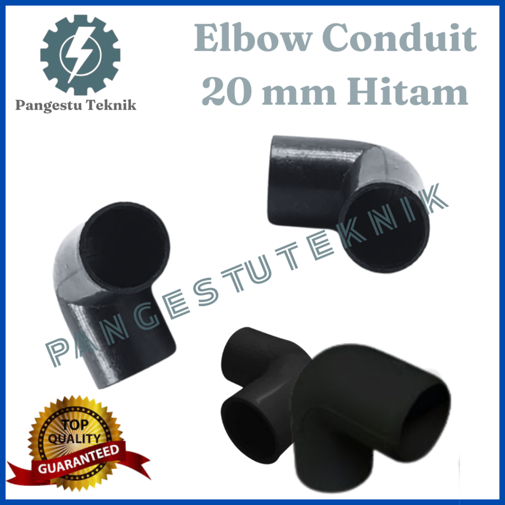 Jual Elbow pipa conduit 20 mm warna Hitam / Elbow Listrik 20mm Black ...