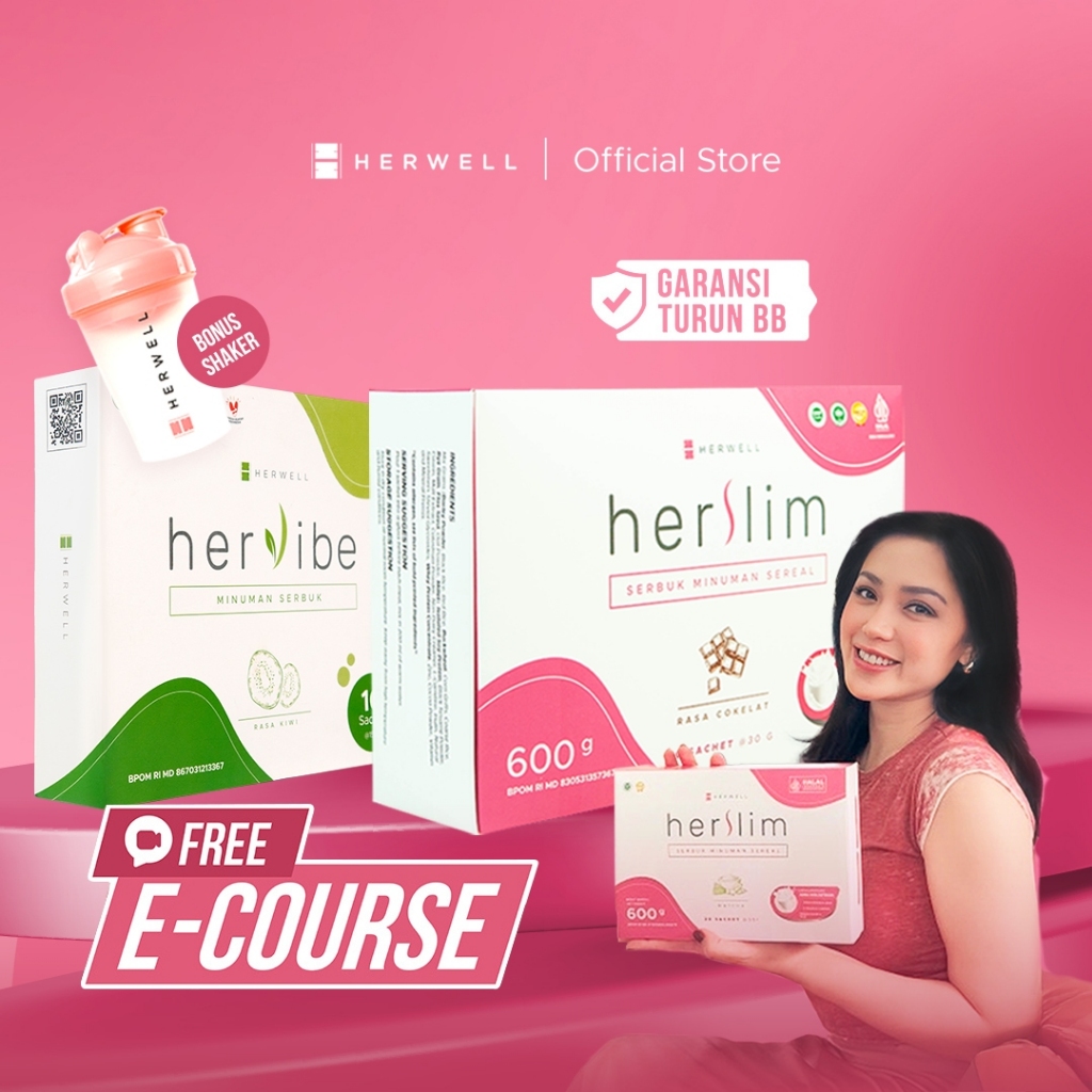 Jual Herslim + Hervibe - Bundling 2 pcs FREE SHAKER | Shopee Indonesia