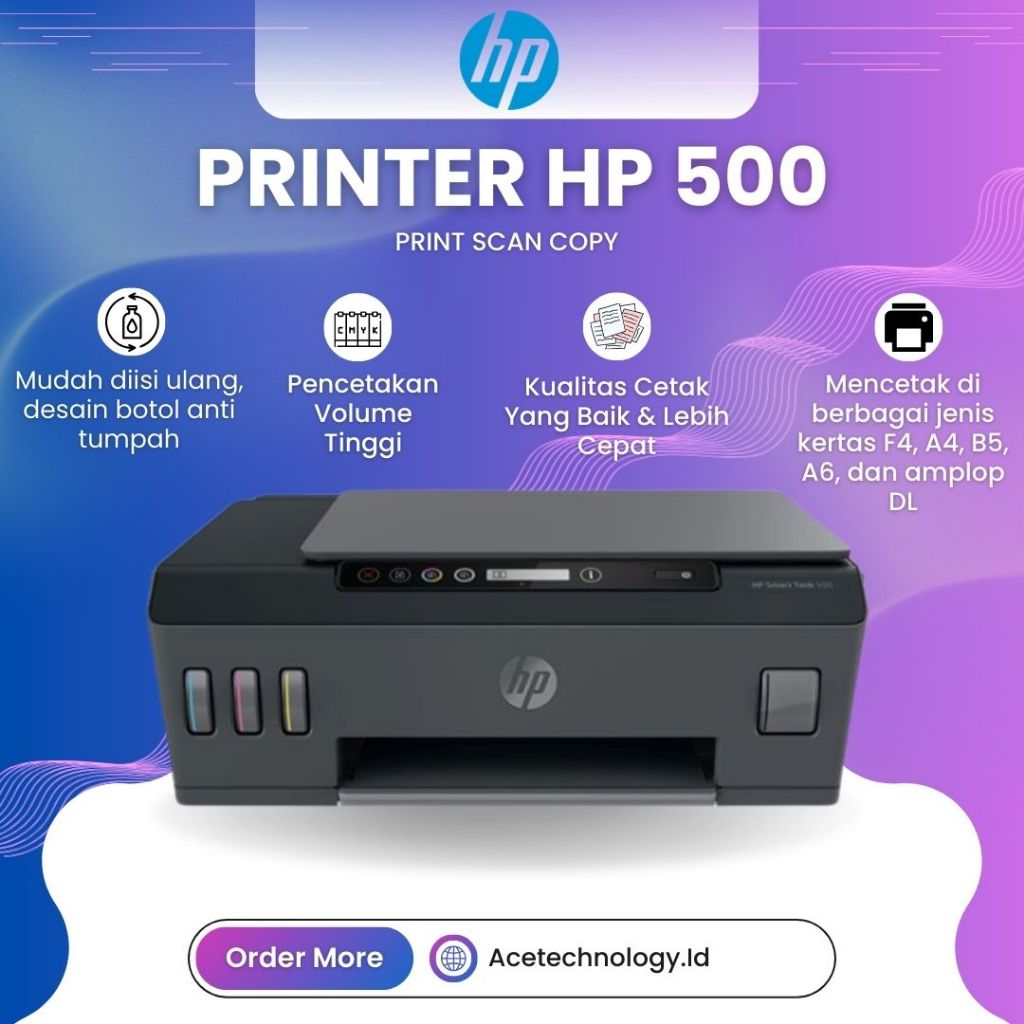 Jual Printer HP Smart Tank 500 All-in-One Printer Print Scan Copy A4 ...