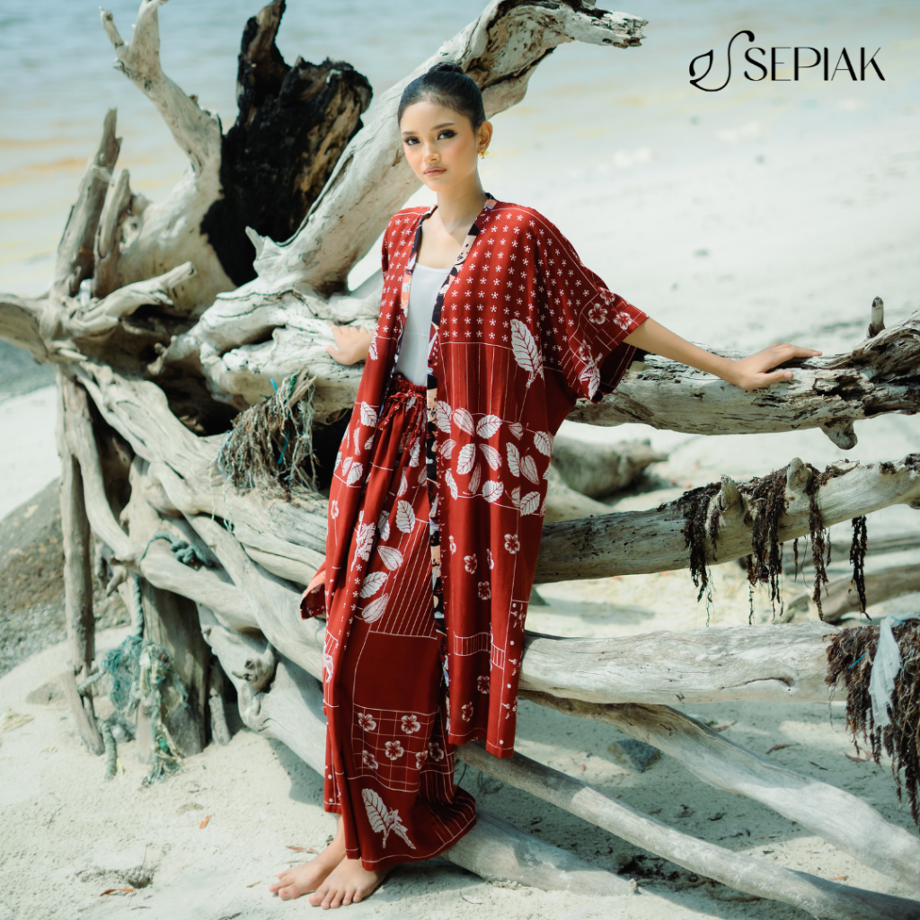 Jual SEPIAK BELITONG OUTER PANTAI MOTIF BELITONG/SETELAN PANTAI MOTIF ...