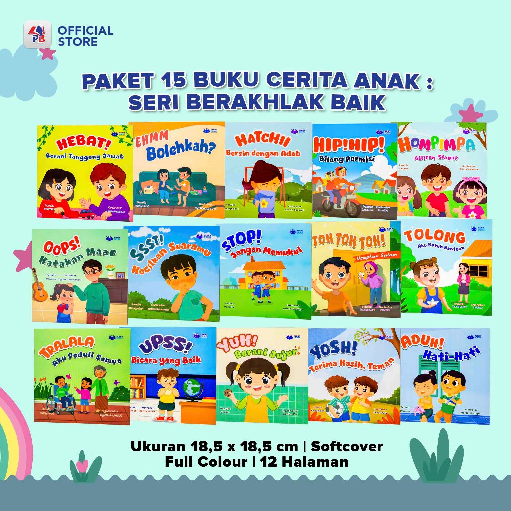 Jual Buku Paket 15 Buku Cerita Anak Berakhlak Baik : Sekumpulan Cerita Inspiratif Untuk ...