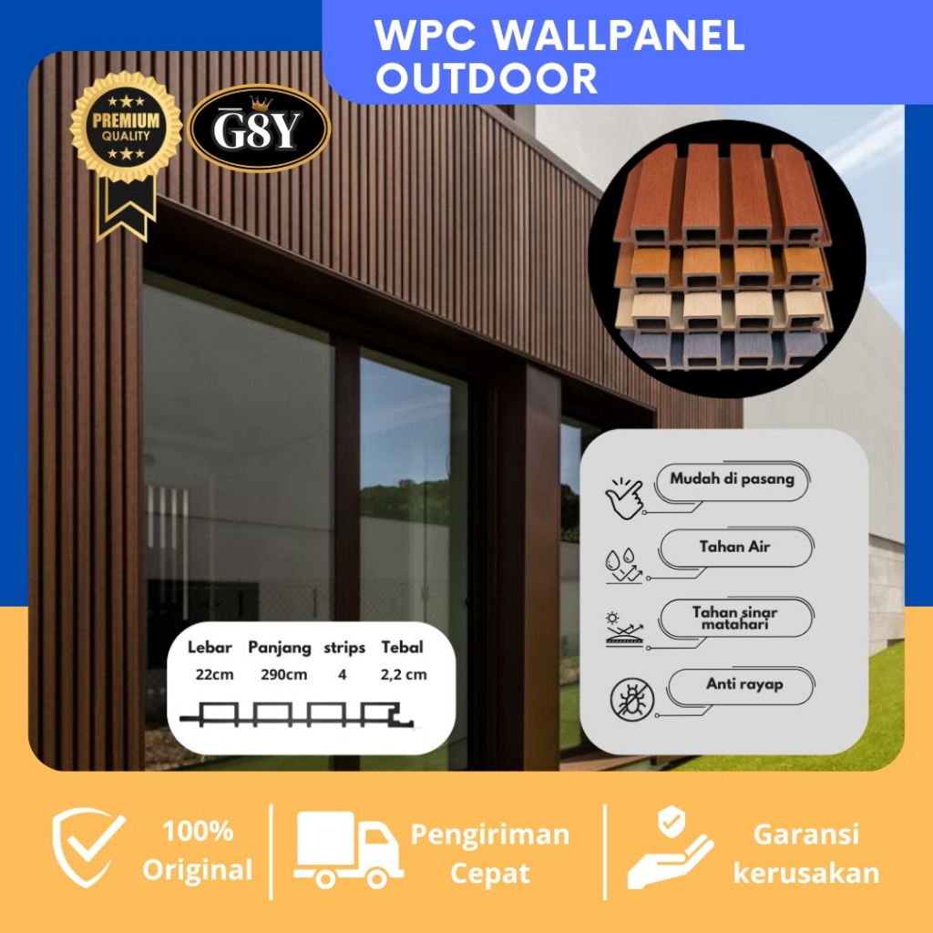 Jual ceshp- WPC Outdoor Wood Panel Kisi Kisi WallPanel Outdoor Dinding /Pagar /Wall Panel ...