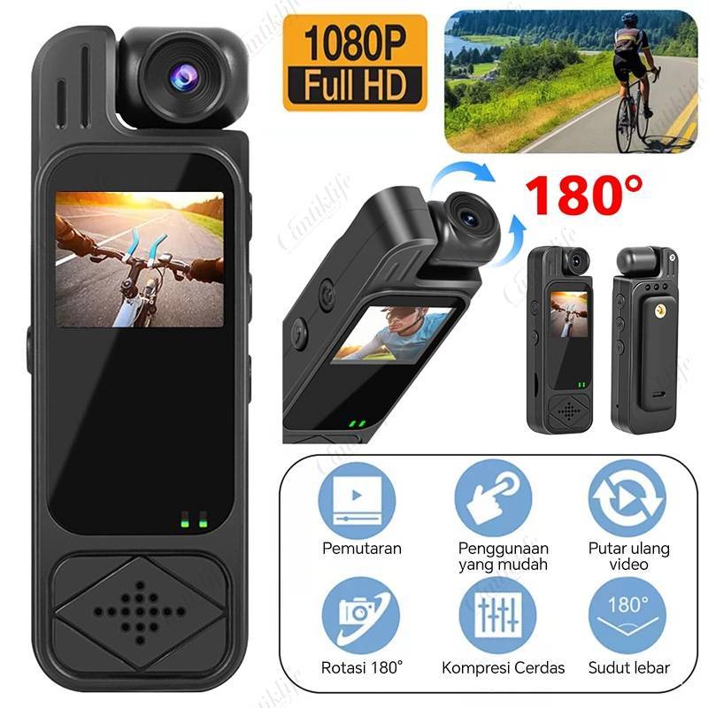 Jual Kamera Mini DV CCTV gopro 1920P 180 ° Lensa Putar Layar Warna HD ...