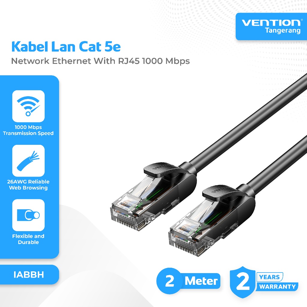 Jual Vention Kabel Lan Cat5e UTP Network Ethernet With RJ45 1000 Mbps ...