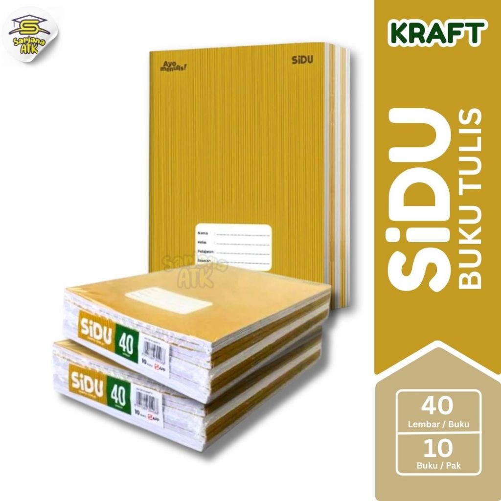 Jual (10pcs) Buku Tulis Kraft Sidu 40 / Buku Tulis Sidu Kraft 40 Lembar ...