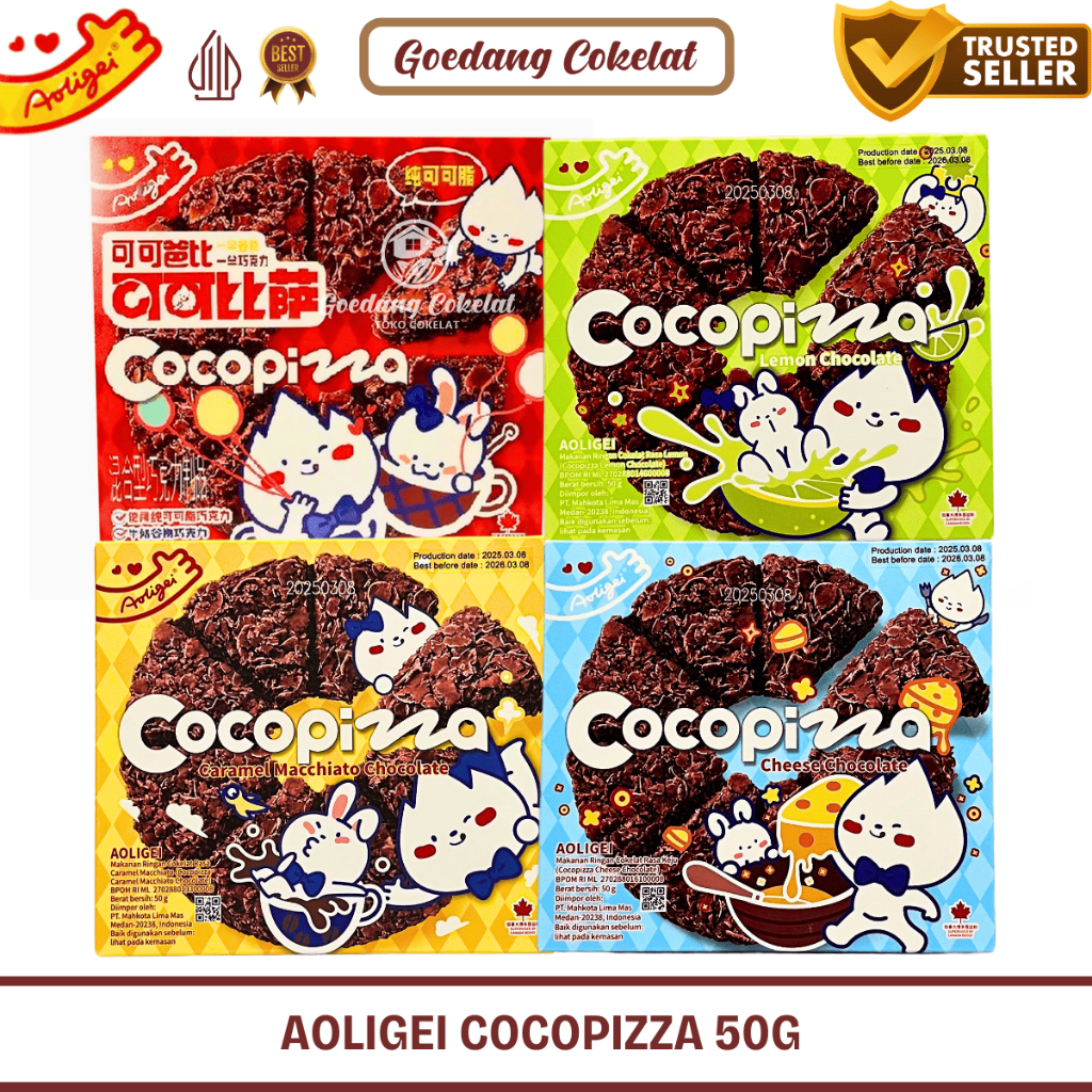 Jual Aoligei Cocopizza 50g Cocopizza Cheese Caramel Macchiato Milk Chocolate Crispy | Shopee ...