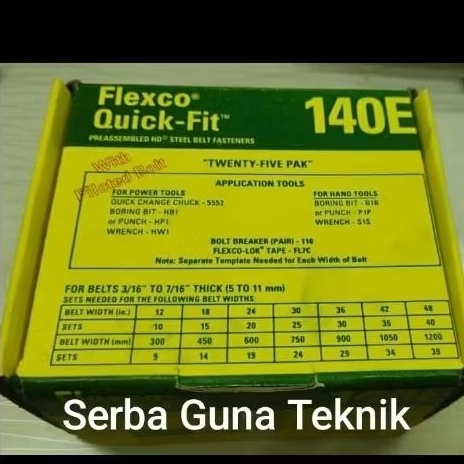 Jual Flexco Quick Fit 140E Sambungan Rubber Conveyor 140 E Steel Belt ...