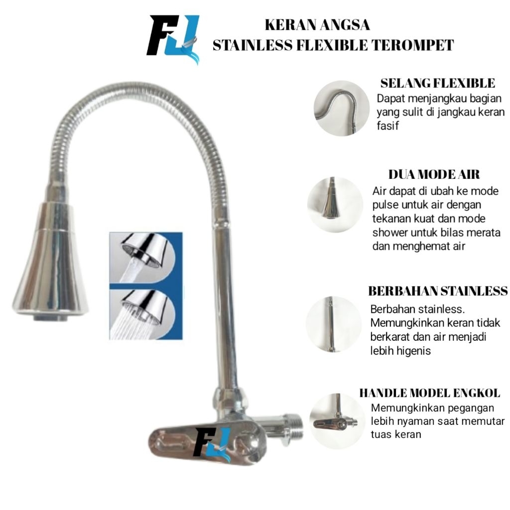 Jual Keran angsa fleksible terompet 2mode merk owner Keran angsa cuci ...