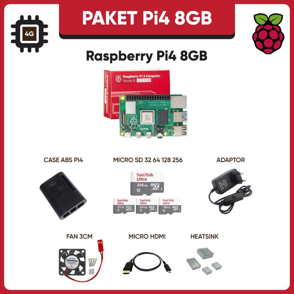 Jual Raspberry Pi4 8gb PAKET | Shopee Indonesia