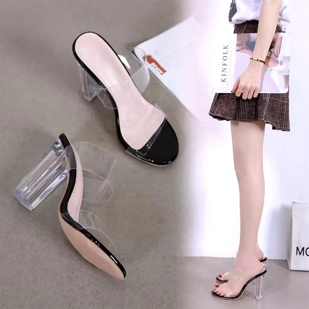 Jual Sandal Heels St04 /Hak kaca Cocok Untuk Pesta | Shopee Indonesia