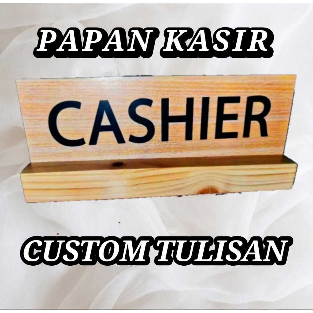Jual Papan Kasir custom tulisan/ sign board/ papan penanda meja kasir ...
