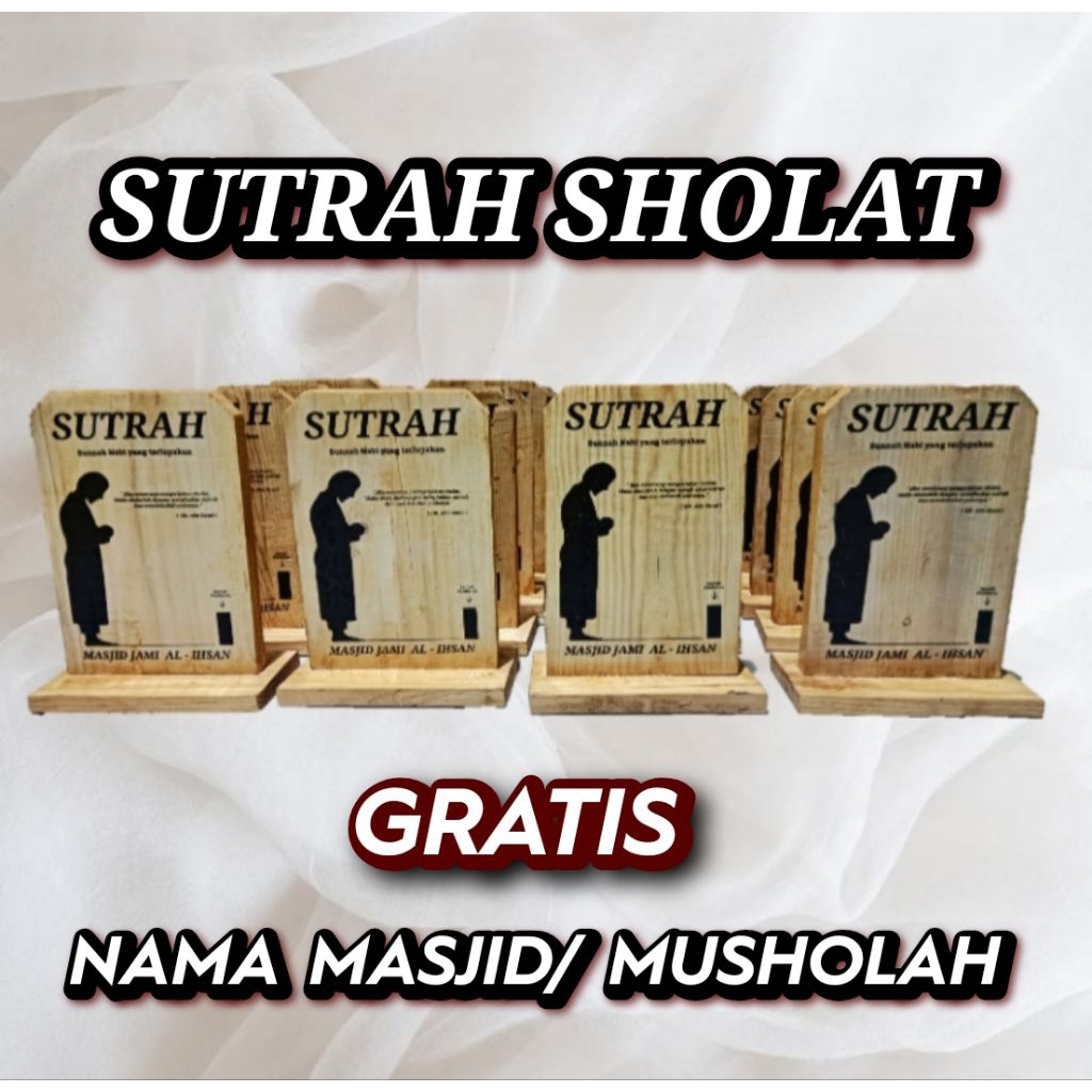 Jual Sutrah Sholat/ Sutroh/ Papan pembatas sholat 16x21 cm (Finishing ...