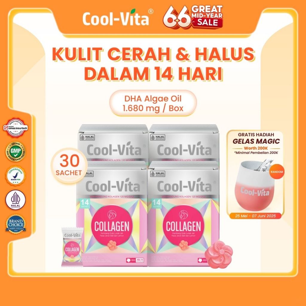 Jual [TERLARIS] Coolvita Paket 4 Box Collagen Gummy Rasa Jeruk Bali & Lemon - Penuh Manfaat ...