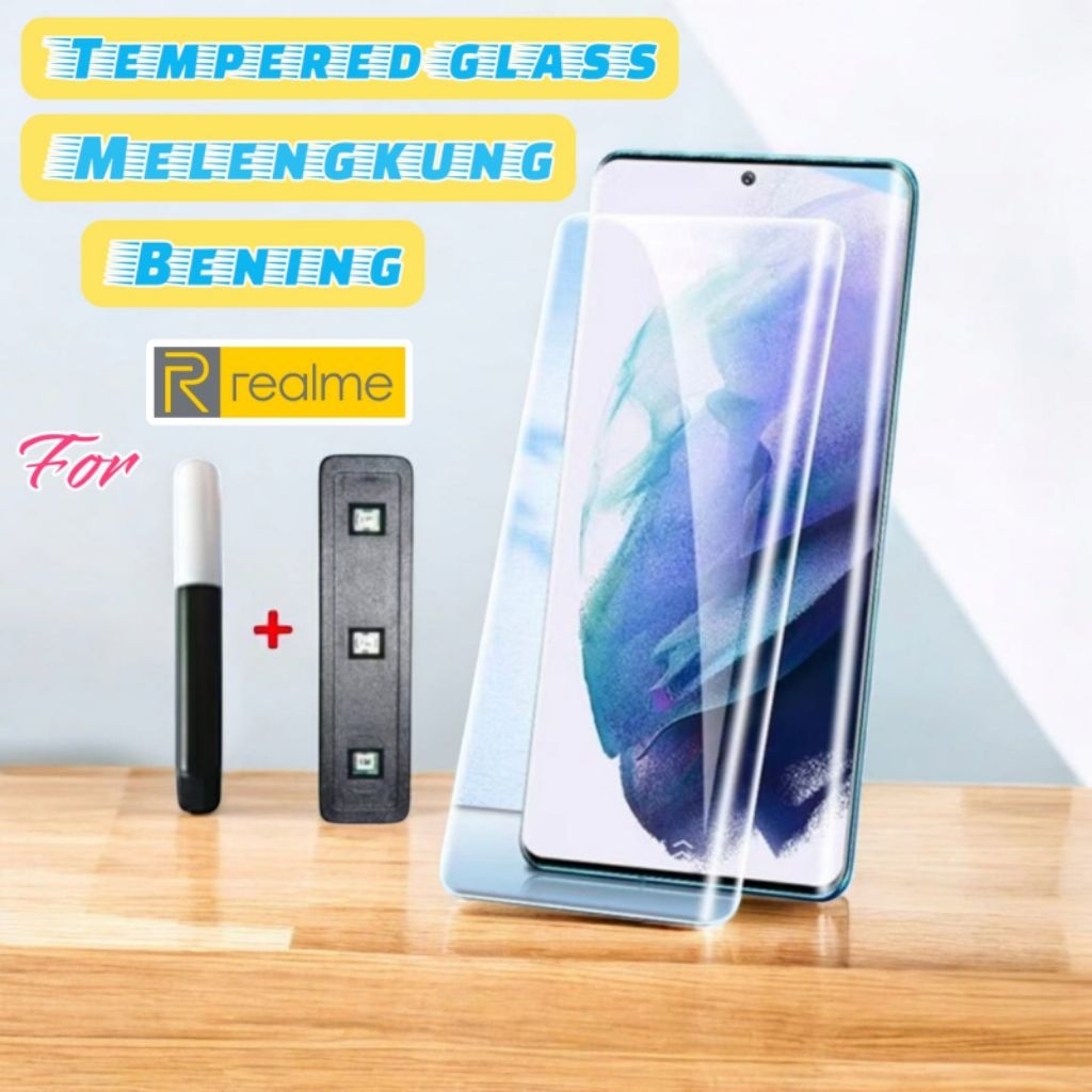 Jual Tempered Glass Curved Uv Clear Bening Realme 10 11 12 13 14 Pro ...