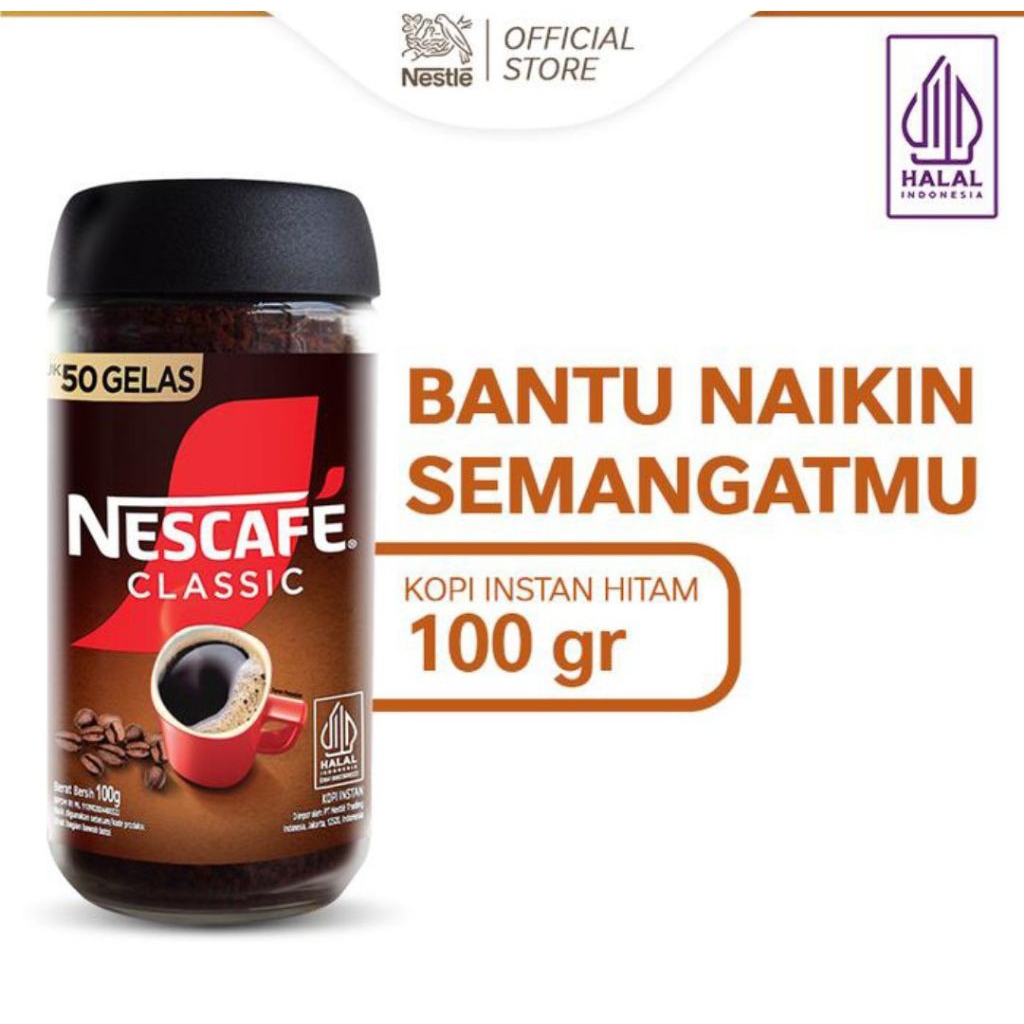 Jual Nescafe Kopi Hitam Murni 100g Coffee Black Robusta Classic 100 ...