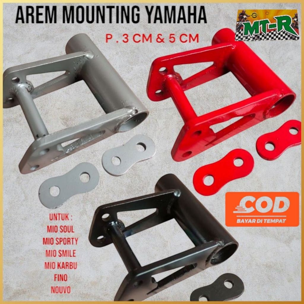 Jual AREM MOUNTING MIO SPORTY SMILE SOUL KARBU FINO CARBU PANJANG 3CM ...