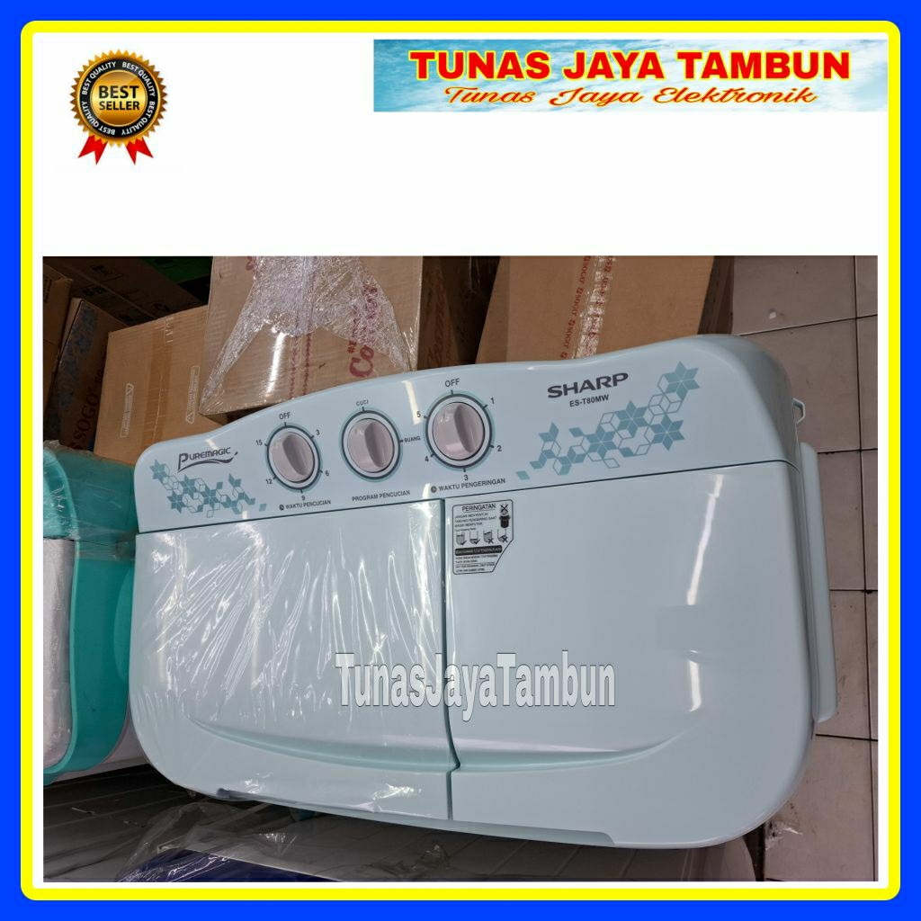 Jual Mesin Cuci Sharp 80MW / mesin cuci Sharp 2 tabung 80 mw | Shopee ...