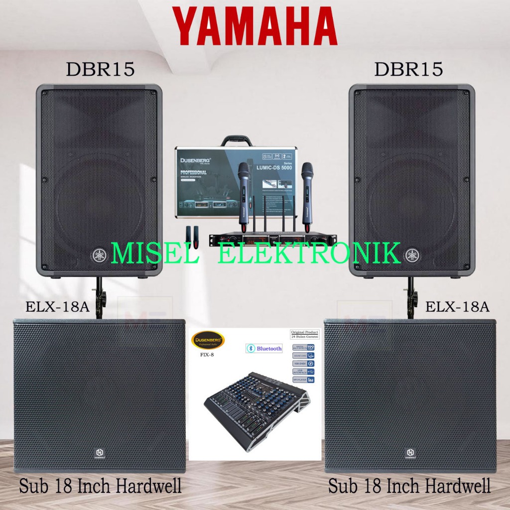 Jual Paket Sound System Speaker Aktif 15 Inch Yamaha DBR Subwoofer 18 ...