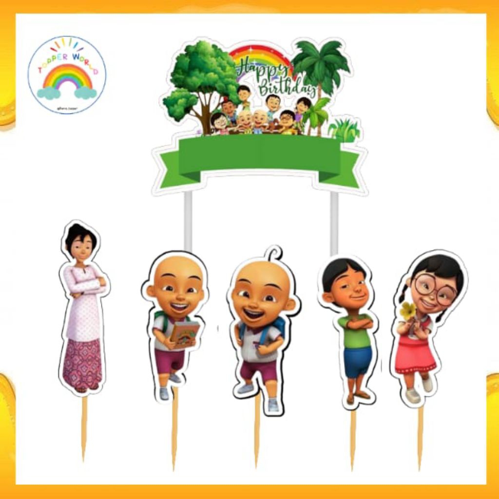 Jual Topper Upin Ipin/ Topper Cake Happy Birthday / Hiasan Kue Ulang ...