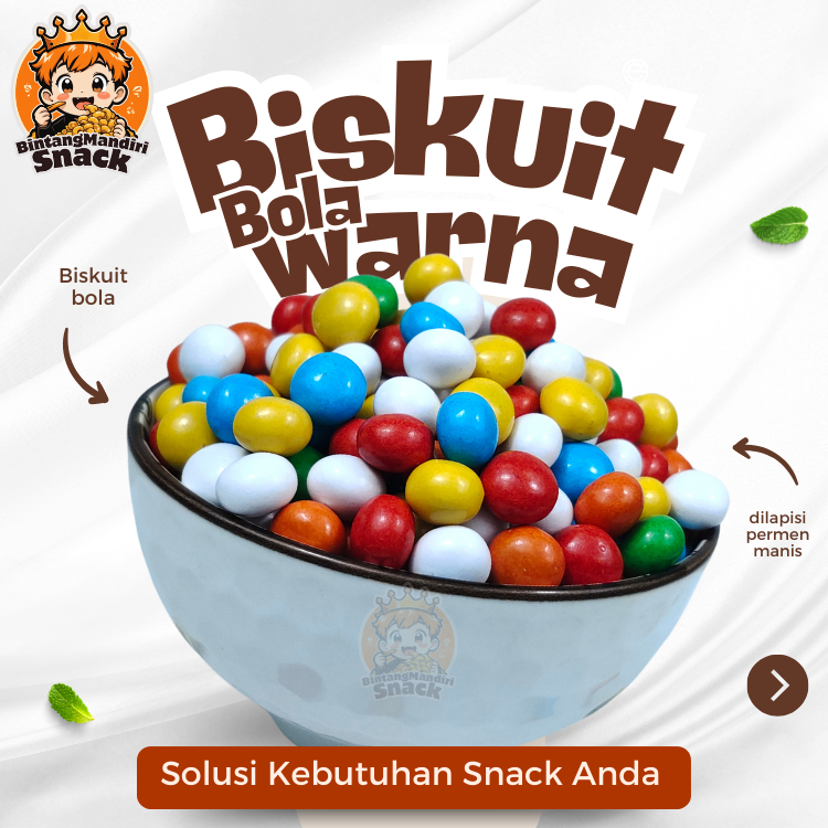 Jual Biskuit Bola Warna Manis Gurih 500gr | 250gr | Permen Biskuit ...