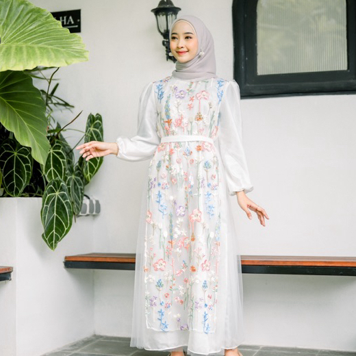 Jual Delova Wardrobe - GAMIS ALMAYRA Brukat Dress Bordir Outfit Modern ...