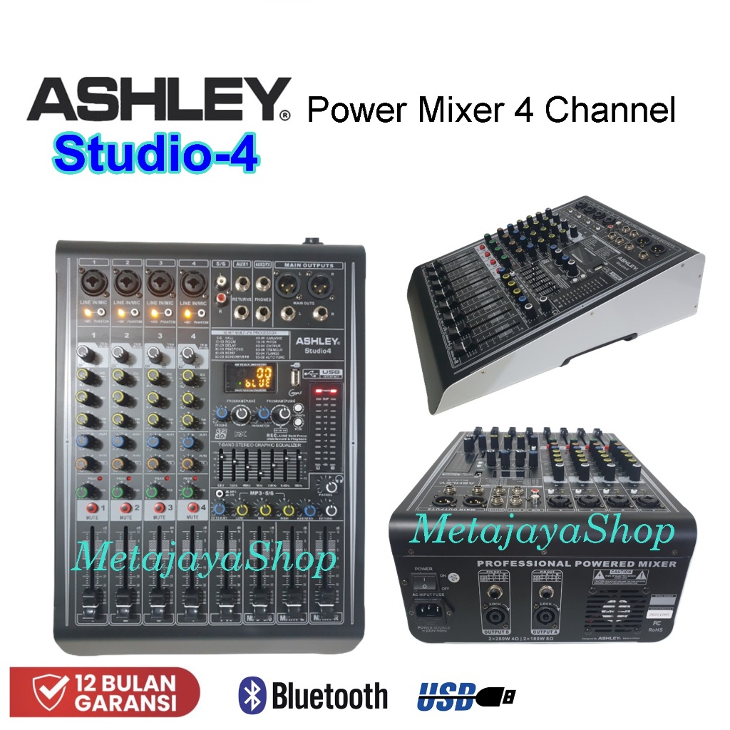 Jual Power Mixer Ashley Model Studio4 Mixer Power Ashley Studio-4 Original | Shopee Indonesia