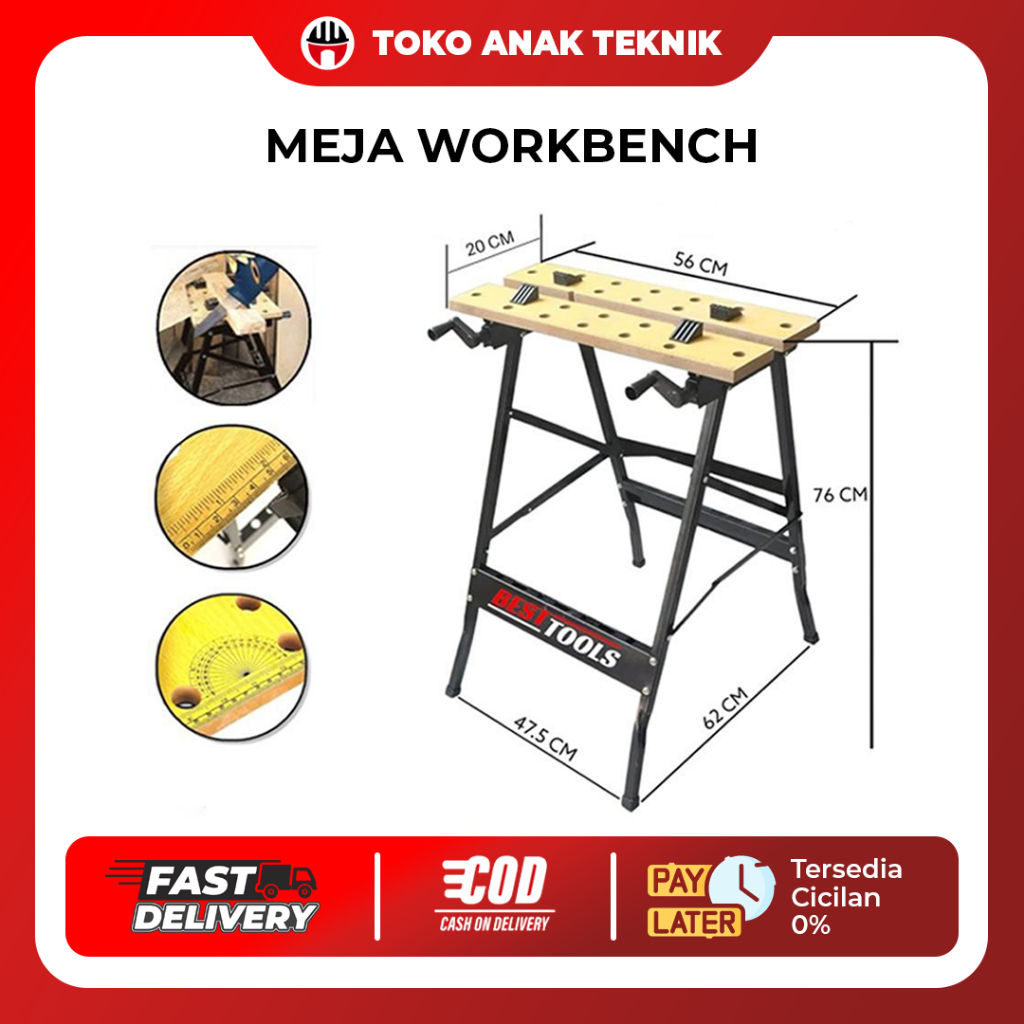 Jual MEJA WORK BENCH MEJA KERJA KAYU PORTABEL FOLDING WORKBENCH ...