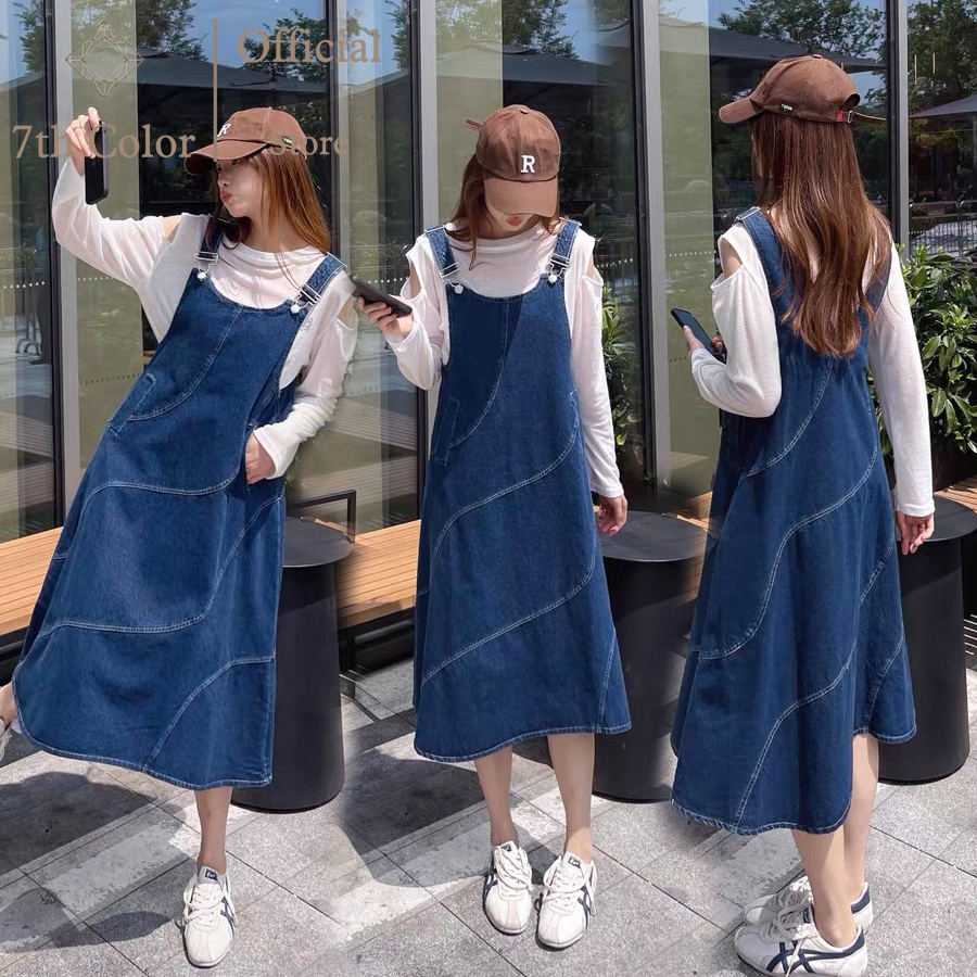 Jual 7th Color / Muslim Dress Jeans Panjang Wanita Dress Korean Style ...