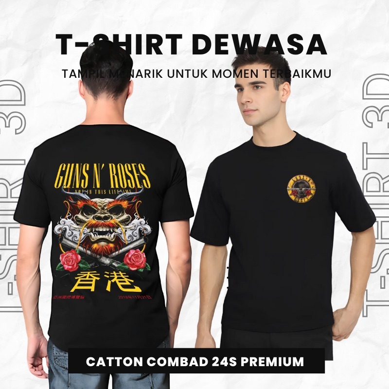 Jual Viral KAOS BAND GUNS N ROSES / KAOS BAND / GNR ROUND bahan Catton ...