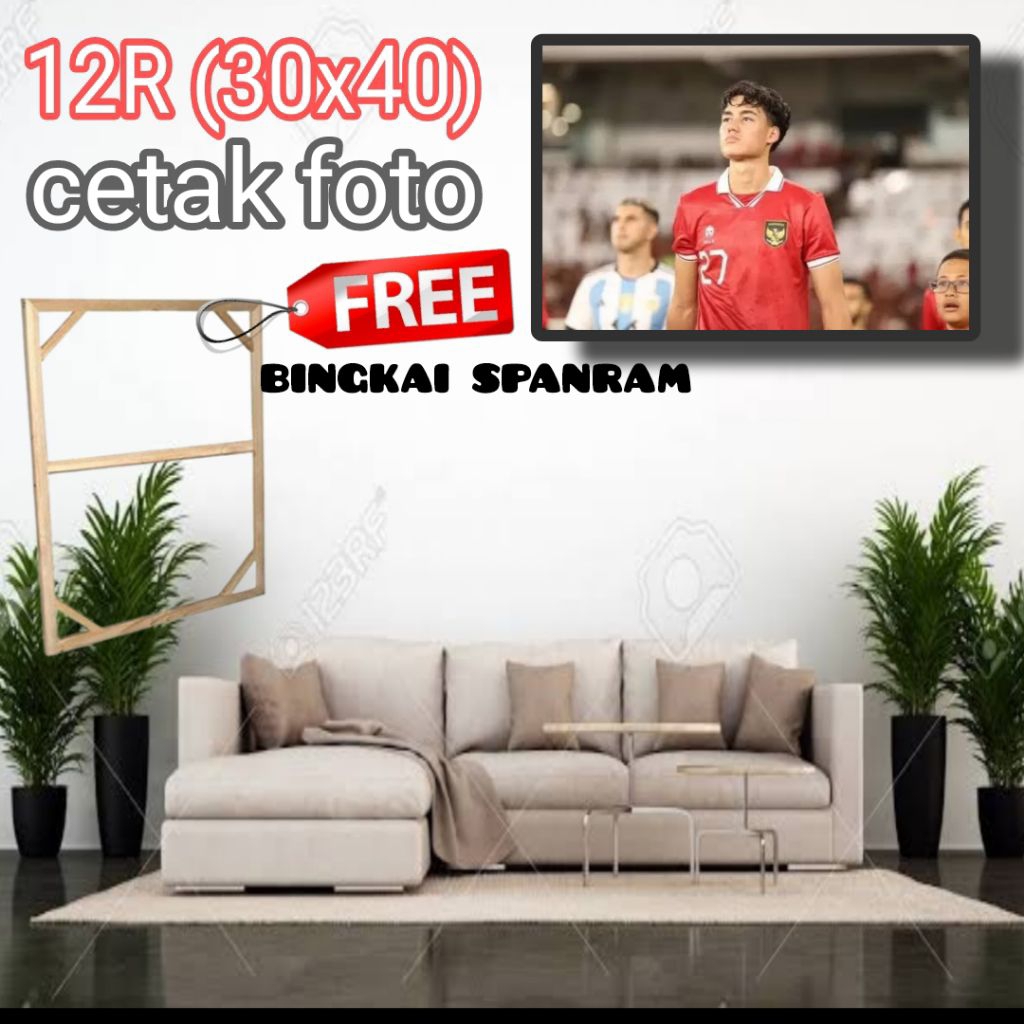 Jual CETAK FOTO BINGKAI SPANRAM 12R 30X40 BESAR/JUMBO + BINGKAI FOTO ...