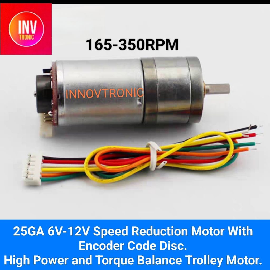 Jual 25GA 6V-12V Speed Reduction Motor With Encoder Code Disc High ...