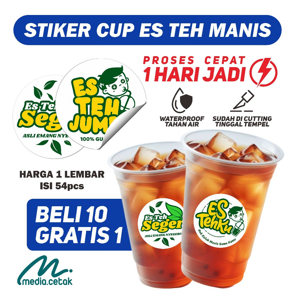 Jual CETAK STIKER ES TEH | STIKER ES TEH | CETAK STIKER ES TEH CUSTOM ...