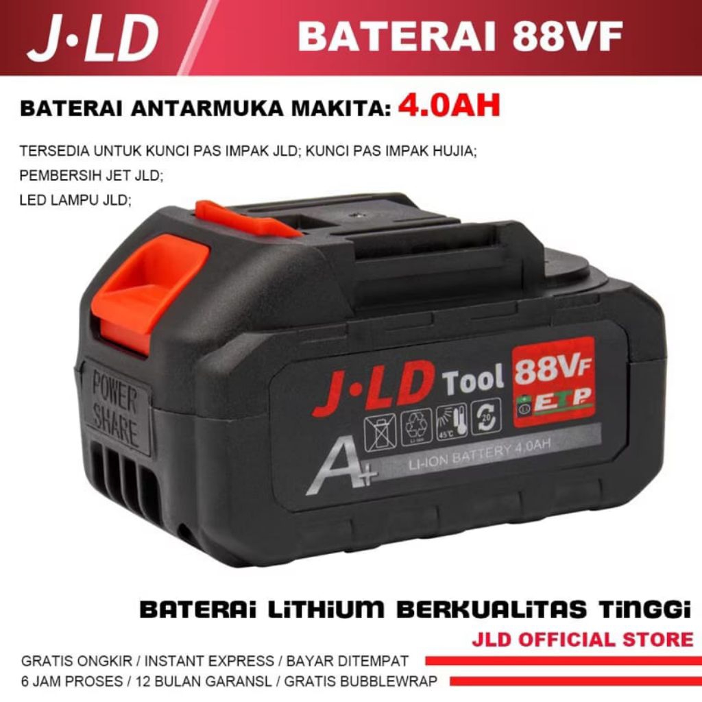 Jual Baterai impact JLD LXT type B 88vf 10 CELL Baterai bor baterai ...