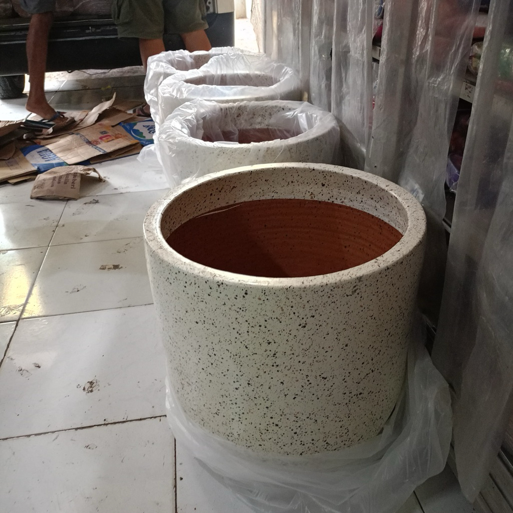 Jual pot gerabah teraso jumbo 40x50 bagus warna oreo | Shopee Indonesia