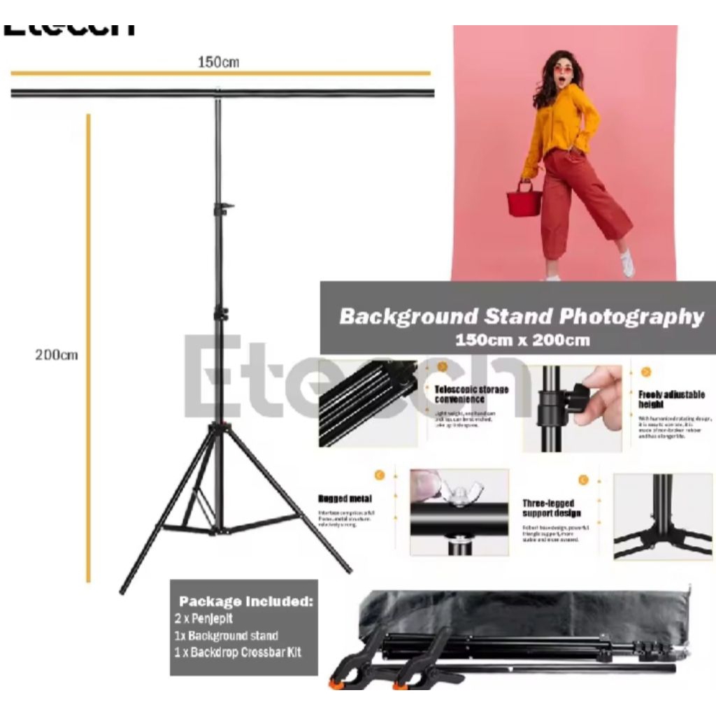 Jual Stand baground foto ukuran tinggi 200cm X lebar 150cm stand alas ...
