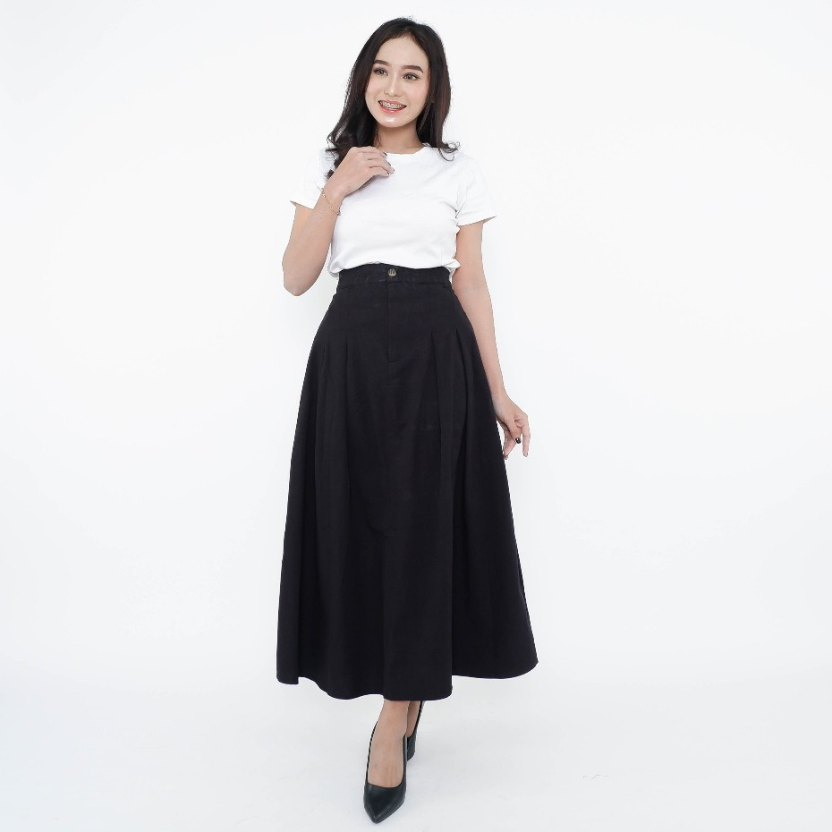 Jual FEMMEWEAR | SONIA SKIRT | rok maxi panjang wanita linen model a ...