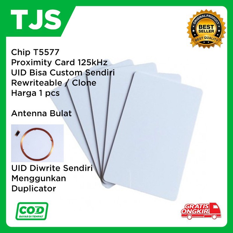 Jual Kartu T5577 Card RFID 125 kHz Rewritable Writable Duplicate Card EM4305 | Shopee Indonesia