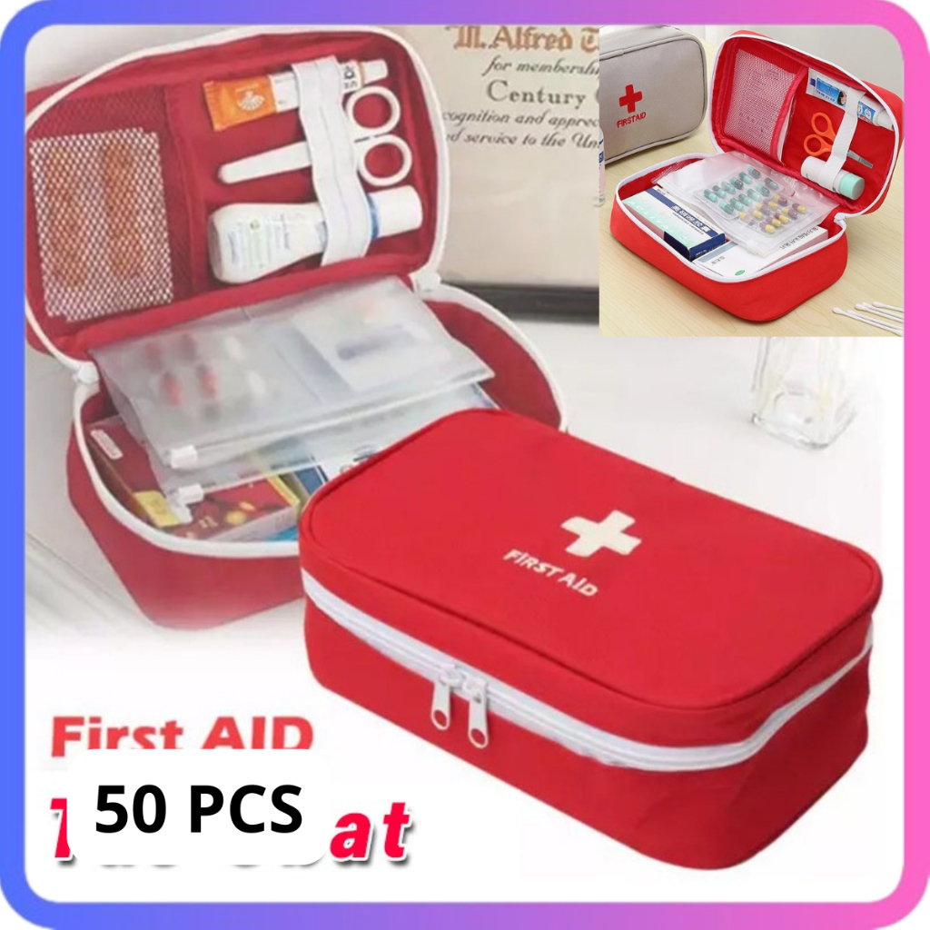 Jual Tas Perlengkapan Obat P3K Tas P3K Pouch Dompet First Aid Kit Merah ...