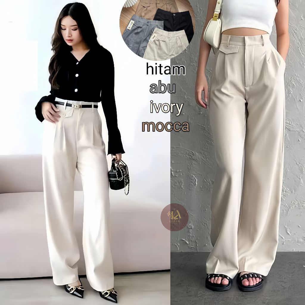 Jual ORO PANTS - Loose Pants Trouser Wanita - Celana Anti Kusut ...