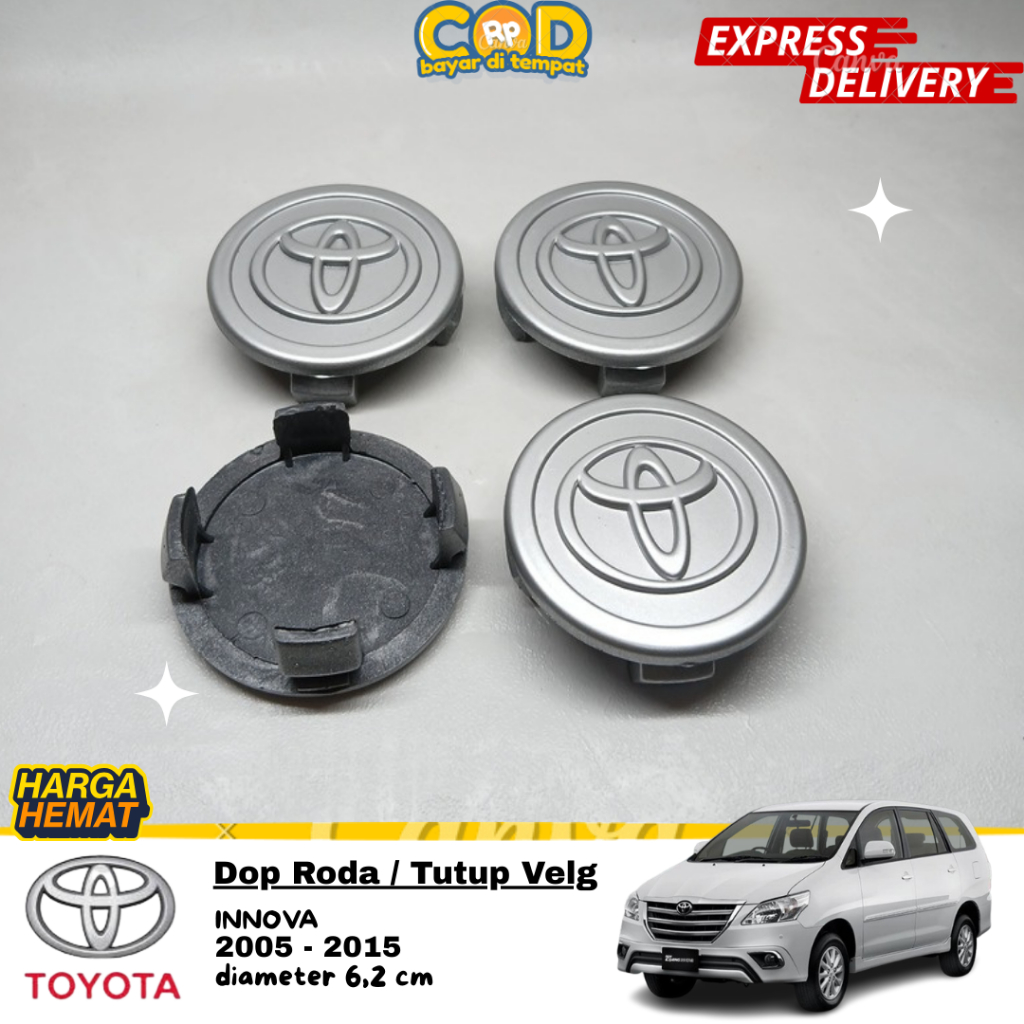 Jual DOP RODA/TUTUP VELG TOYOTA INNOVA LAMA 2005-2015 DIAMETER 6,2 CM ...