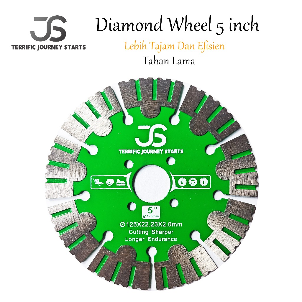 Jual DIAMOND WHEEL 5 Inch Super lebar & Awet Mata Potong Concrete Batu ...