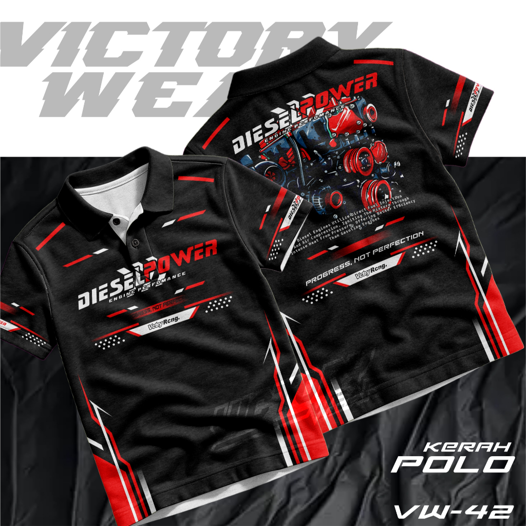 Jual JERSEY KAOS RACING CUSTOM DIESEL POWER POLO KERAH KANCING V-NECK ...
