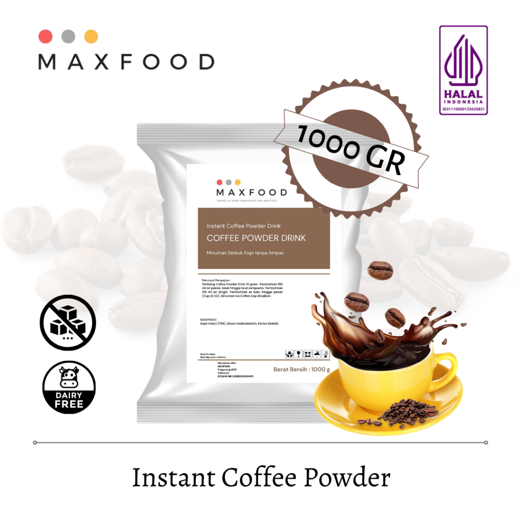 Jual MAXFOOD - Instant Coffee Powder Drink / Minuman Serbuk Kopi Tanpa Ampas [ 1 KG ] | Shopee ...